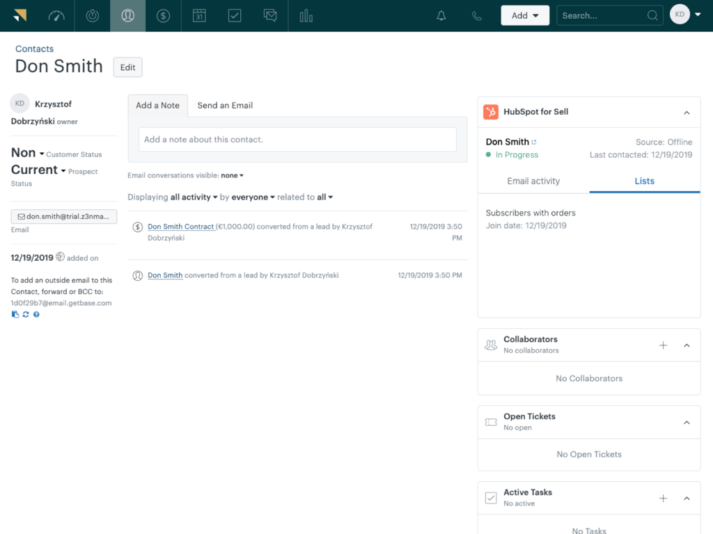 HubSpot for Sell App Integration with Zendesk Sell